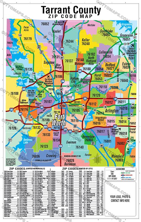 Tarrant County Tx Zip Code Map Otto Maps