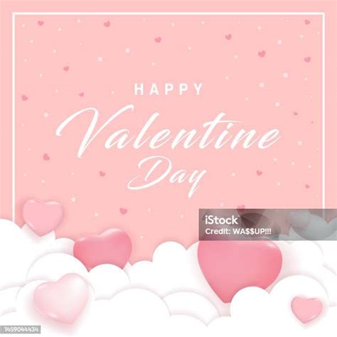 해피 발렌타인 데이와 화이트 데이 세일 배너 현실적인 하트 모양의 빨간색 분홍색 및 흰색 풍선으로 만든 테두리 프레임이 있는