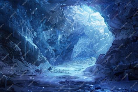 Premium Photo A Frozen Cave With A Stream Running Through It Perfect For Nature And Winter