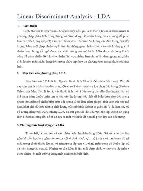 Linear Discriminant Analysis Pdf