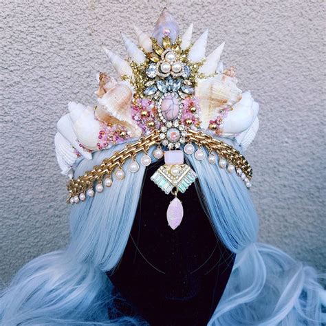 Mermaid Princess Crown With Pearls And Seashells
