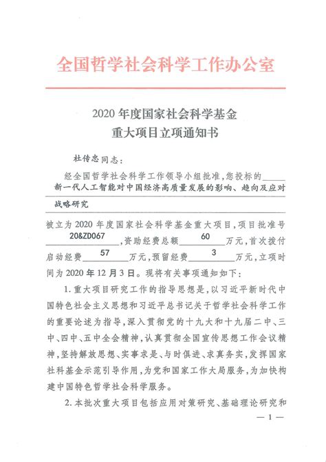 国家社科基金重大项目“新一代人工智能对中国经济高质量发展的影响、趋向及应对战略研究（20＆zd067） 南开大学经济与社会发展研究院