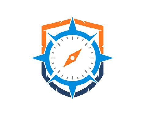 Premium Vector Compass In The Shield Protection