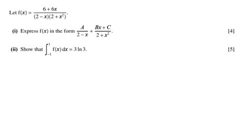 integration past paper questions for a level maths cambridge 9709
