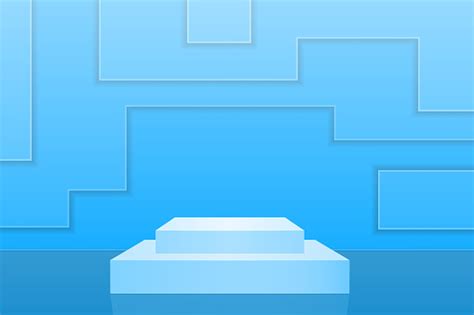 프리젠 테이션을위한 받침대 전시회 장면 수여를위한 연단 광고 마케팅을 위한 제품 연단 반사가 있는 두 단계 직사각형 모양입니다 벡터 3d 리얼리즘 0명에 대한 스톡 벡터