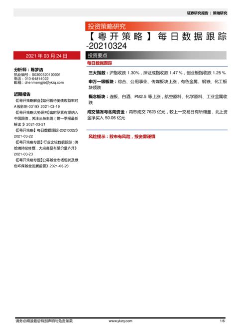【粤开策略】每日数据跟踪