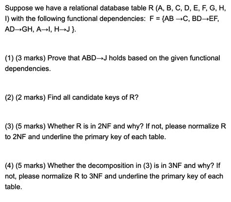Solved Suppose We Have A Relational Database Table