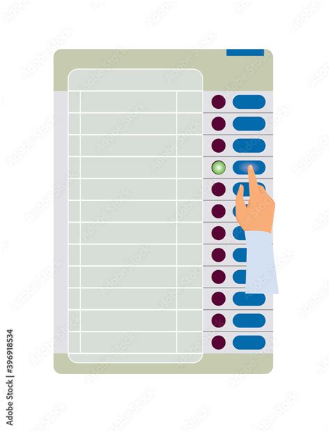 Hand With Electronics Voting Machine Vector Illustration Stock