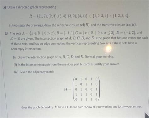 Solved A Draw A Directed Graph Representing Chegg Com