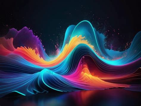 Premium Photo Neon Wave Explosion Background
