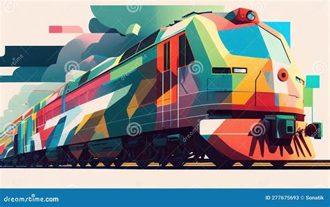 Train In The Style Of Bright Geometric Abstractions By Generative Ai