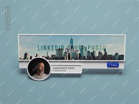 Premium Psd 3d Rendered Linkedin Cover Photo Mockup