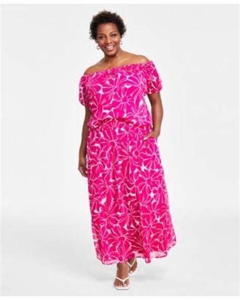 Inc International Concepts Plus Size Off The Shoulder Top Maxi Skirt
