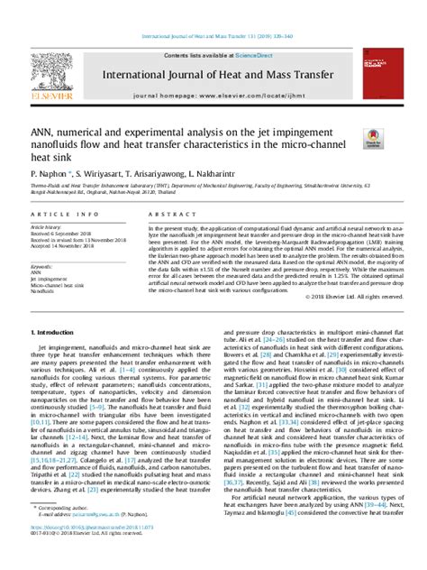 Pdf Ann Numerical And Experimental Analysis On The Jet Impingement Nanofluids Flow And Heat