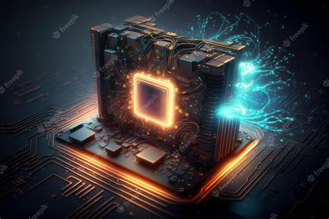 Premium Ai Image Central Processor On Circuit Board Cpu Chips Inside