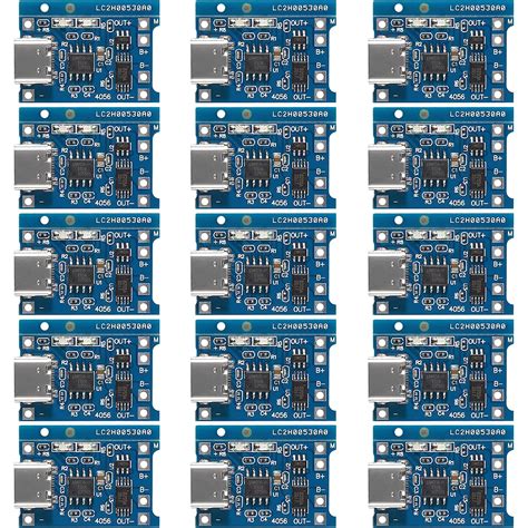 15db 5v 1a Tp4056 Töltőmodul Mini C Típusú Micro Usb 18650 Lítium Akkumulátortöltő Tábla