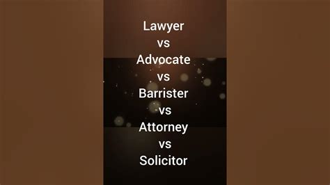 Advocate Vs Lawyer Vs Attorney Vs Solicitor Vs Barrister 🤔😱 Youtube