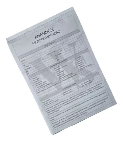 Ficha De Anamnese Micropigmentação Bloco 100 Folhas