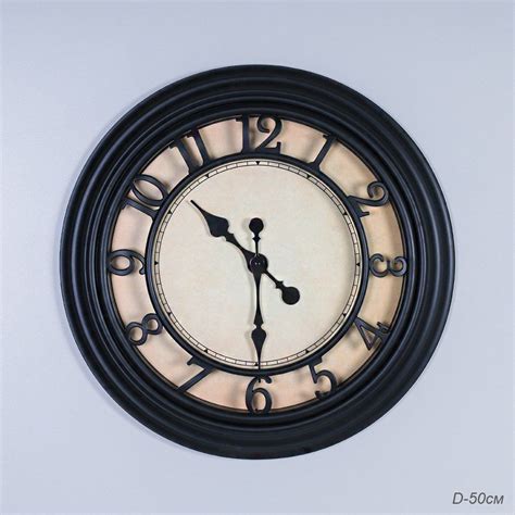 Часы настенные большие 50 см Фигурные черный купить по низкой цене в интернет магазине Ozon