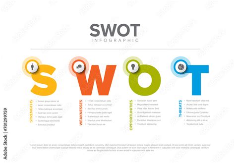 Color Swot Diagram Schema Template For Your Analysis With Four Content Blocks Stock Template