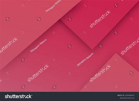 Viva Magenta Color Paper Overlapping Layout Stock Illustration