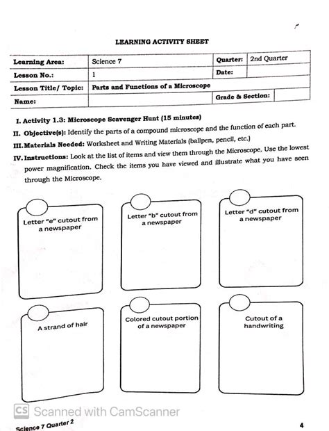 LEARNING ACTIVITY BHEET Learning Area Science StudyX