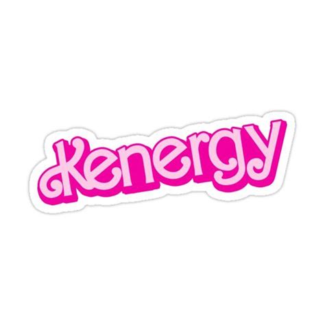 The Word Kenergy In Pink And White Sticker On A White Background With