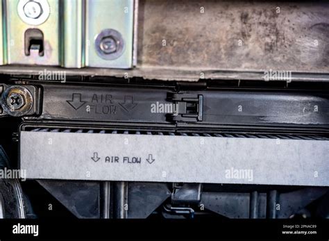 Automotive Cabin Air Filter Direction Of Flow Arrow Marked On Casing