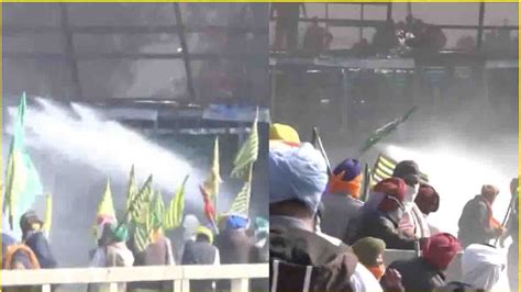 Farmers Protest शंभू बॉर्डर पर बवाल किसानों की बैरिकेड तोड़ने की