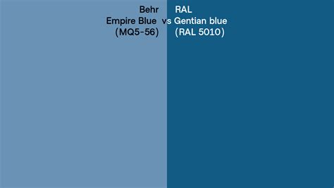 Behr Empire Blue Mq5 56 Vs Ral Gentian Blue Ral 5010 Side By Side