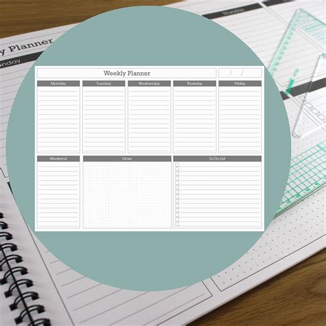 A3 Weekly Planner Week To View 60 Page Jotter Desk Pad 100gsm Paper