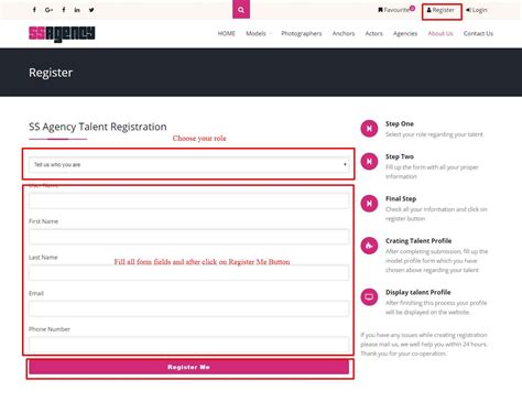 User Registration Create Talent Profile Sites Spark Support Forum