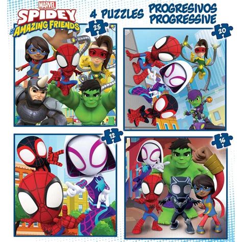 Educa 19295 Spidey és Barátai 4 Az 1 Ben Puzzle 12162025 Db Os