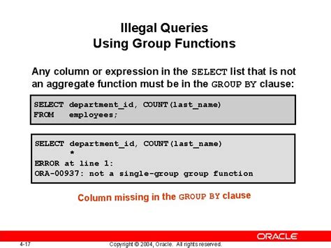 4 reporting aggregated data using the group functions