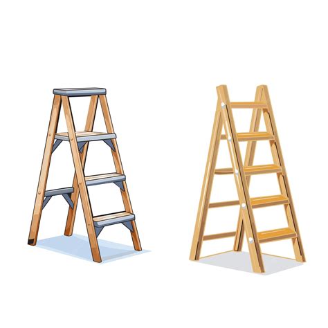 Premium Vector Step Ladder 2d Simple Flat Illustration