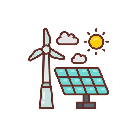 Solar Wind Power Icon In Vector Illustration 24246363 Vector Art At