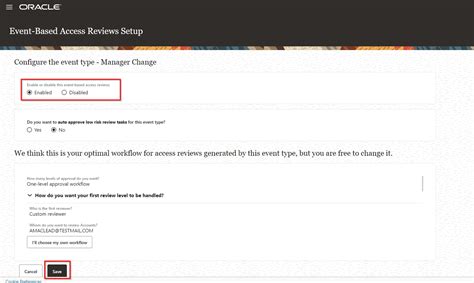 Oracle Access Governance를 사용하여 이벤트 기반 액세스 검토 구현