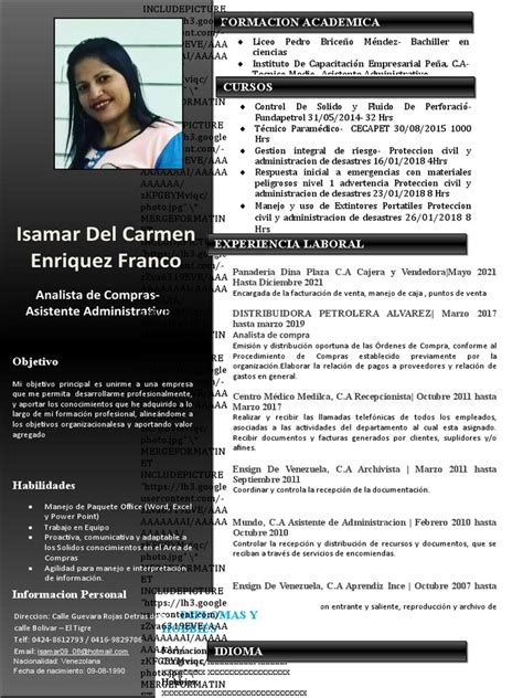 Resumen Curricular Pdf