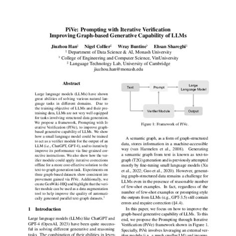 Pive Prompting With Iterative Verification Improving Graph Based Generative Capability Of Llms