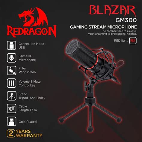 Jual Redragon Gaming Microphone BLAZAR - GM300 | Shopee Indonesia