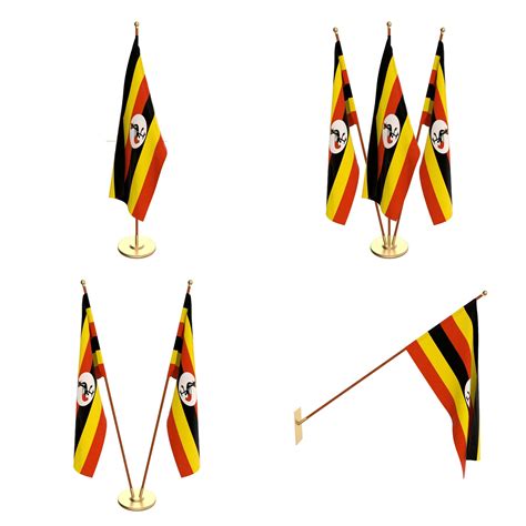 Uganda Flag Pack 3d Model By Dragosburian