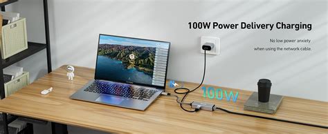 Benfei Usb C To Ethernet Gigabit Adapter With 100w Power Delivery Thunderbolt 3 4 To Rj45