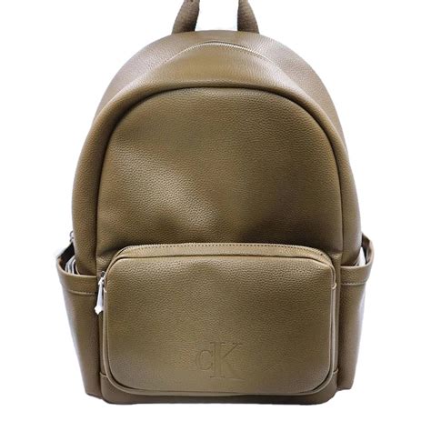 Calvin Klein 雙肩後背包 大 沙色 贈原廠紙袋 Pchome 24h購物