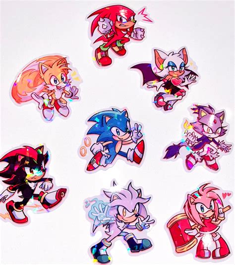 Sonic 25 Inch Holographic Stickers Sonic Hedgehog Shadow Hedgehog