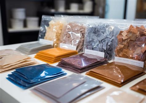 Premium Photo Plastic Material Samples Displayed In A Showroom