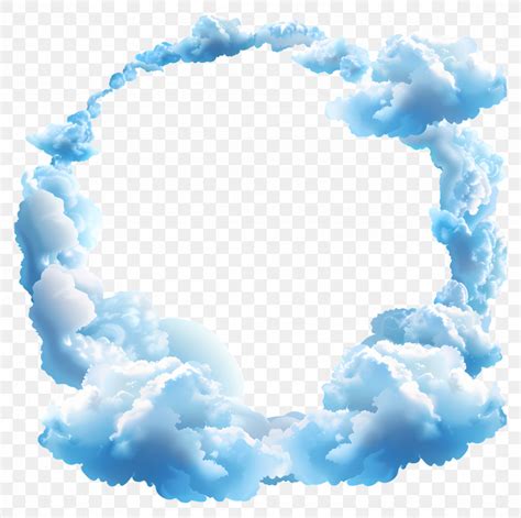 Cloud Frame Cloud Circle Frame With Soft Fluffy Clouds Png