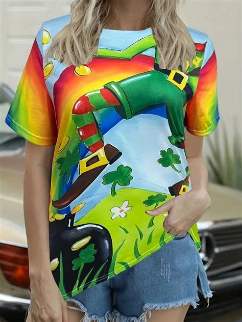 Day Pattern Crew Neck T Shirt Casual Short Regionname