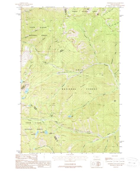 Classic Usgs Thompson Pass Montana 7 5x7 5 Topo Map Mytopo Map Store