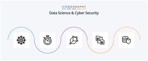 Data Science And Cyber Security Line 5 Icon Pack Including Dollar