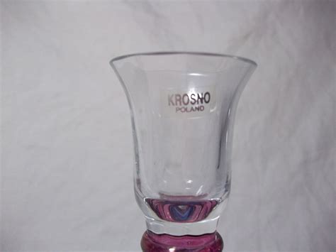 Vintage Hand Made Krosno Poland Art Glass Candlesticks Candle Holders